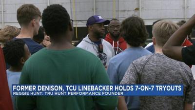 Former Denison, TCU linebacker Reggie Hunt holds 7-on-7 football ...