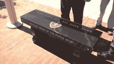 Purple Heart bench dedicated at Sherman High | | kten.com