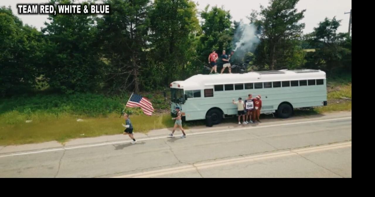 Veterans reach halfway point carrying American flag across the US ...