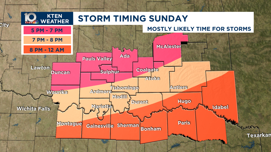 Damaging winds and spin up tornadoes possible Sunday in Texoma ...