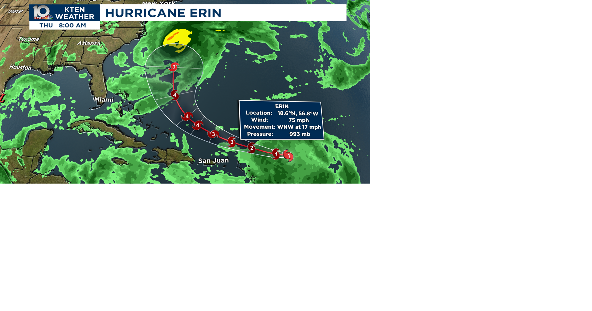 Hurricane Erin is the first hurricane of the Atlantic season | Weather ...
