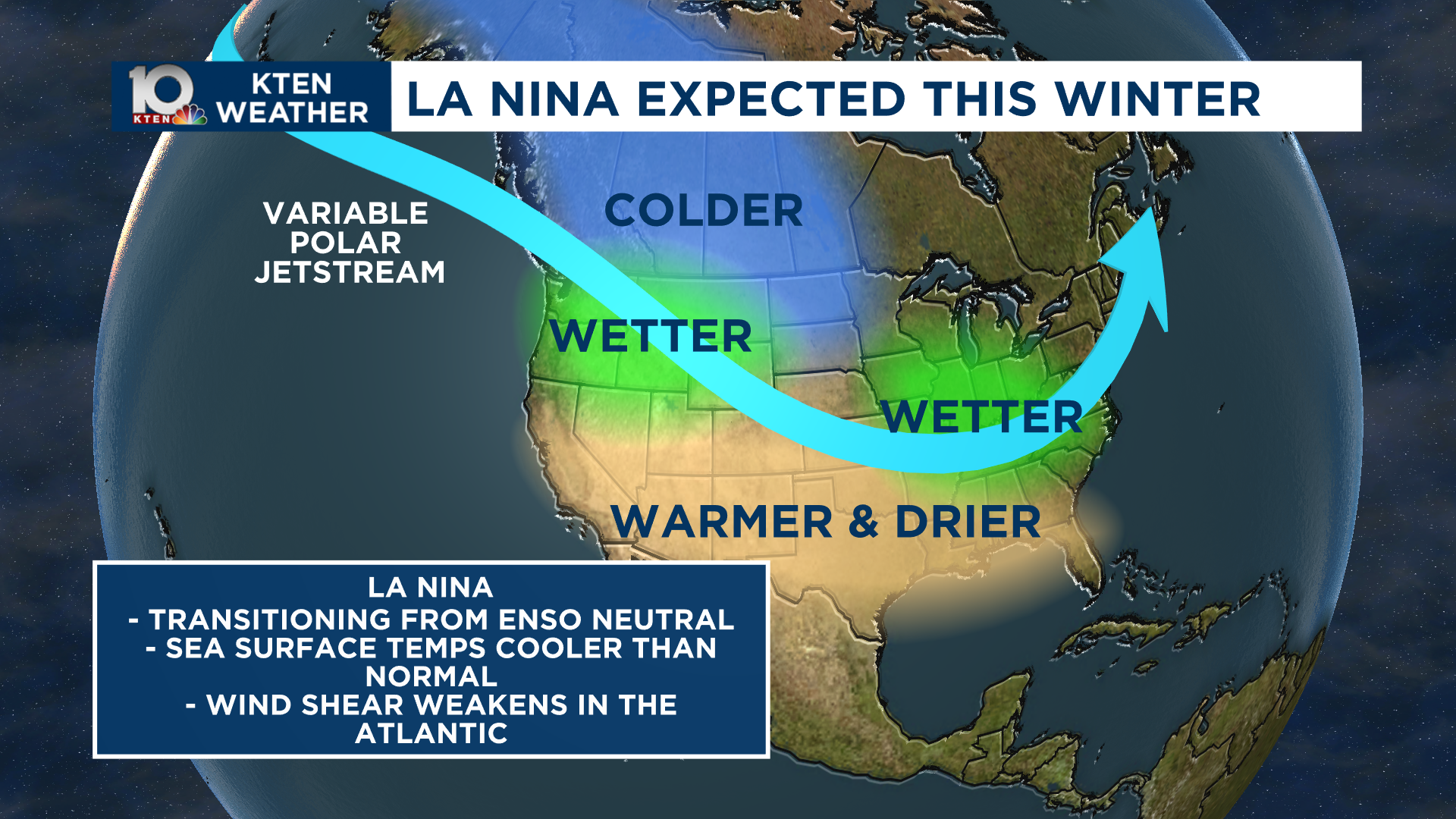 Moving into La Niña - Climate update | Weather News | kten.com