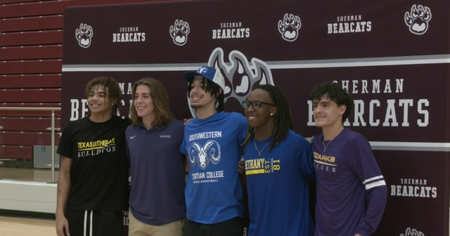 Sherman holds spring signing day for five athletes | Sports | kten.com