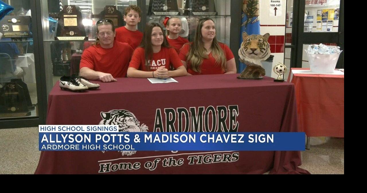 Ardmore High School's Allyson Potts and Madison Chavez sign letters of ...