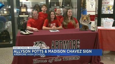 Ardmore High School's Allyson Potts and Madison Chavez sign letters of ...