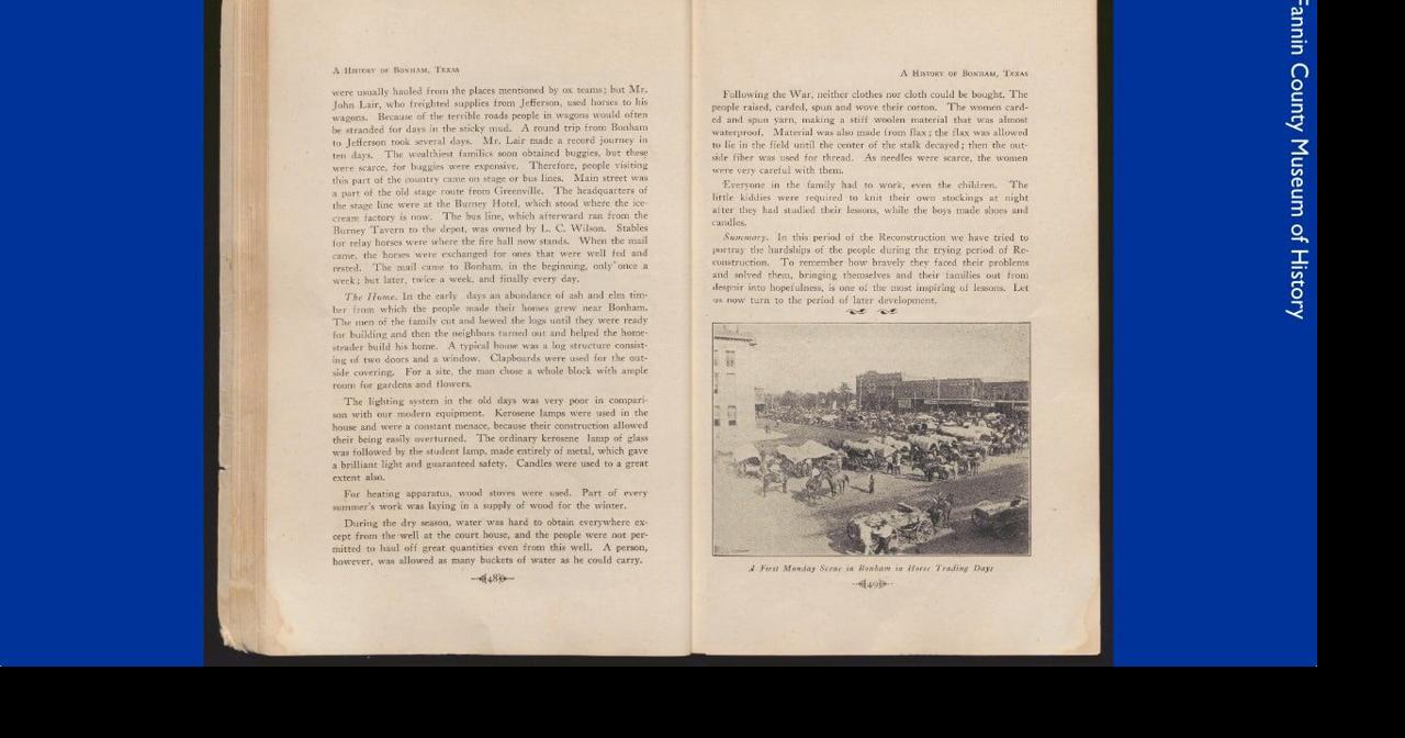 Century-old book explores history of Bonham | Features | kten.com