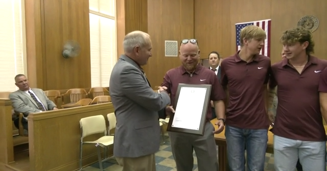 Grayson County Commissioners Court honors Collinsville baseball team ...