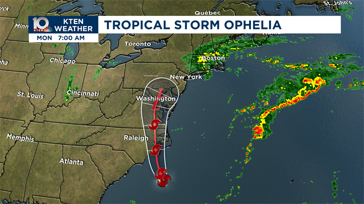 Ophelia takes aim at Mid-Atlantic | Weather News | kten.com