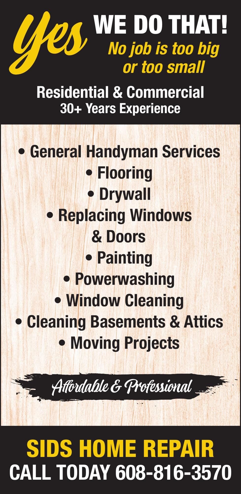 SIDS HOME REPAIR - Ad from 2026-06-13