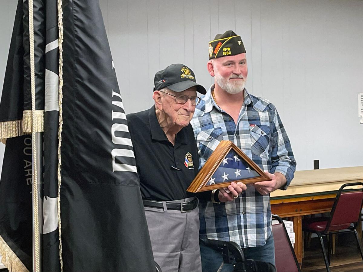 107-year-old WWII veteran celebrated in flag ceremony