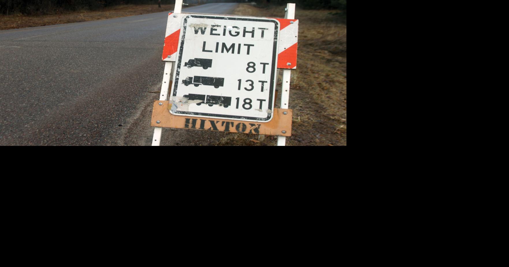 Seasonal weight restrictions in effect