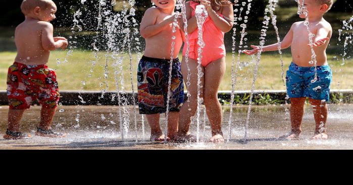 People and plants withering under intense heat