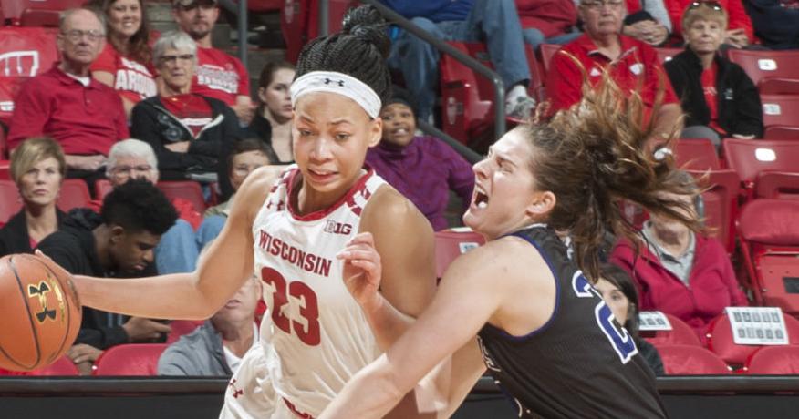 Wisconsin women's basketball players Cayla McMorris, Marsha Howard ...