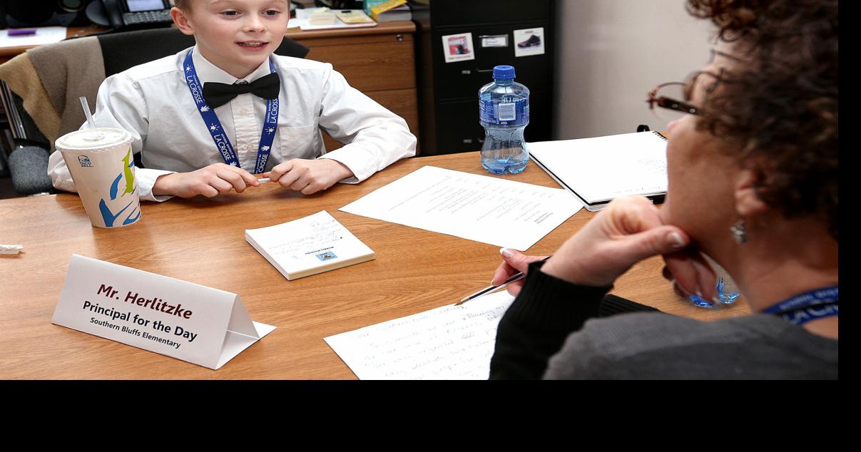 Fifth-grader Maddox Herlitzke takes on the role of Principal for a Day ...