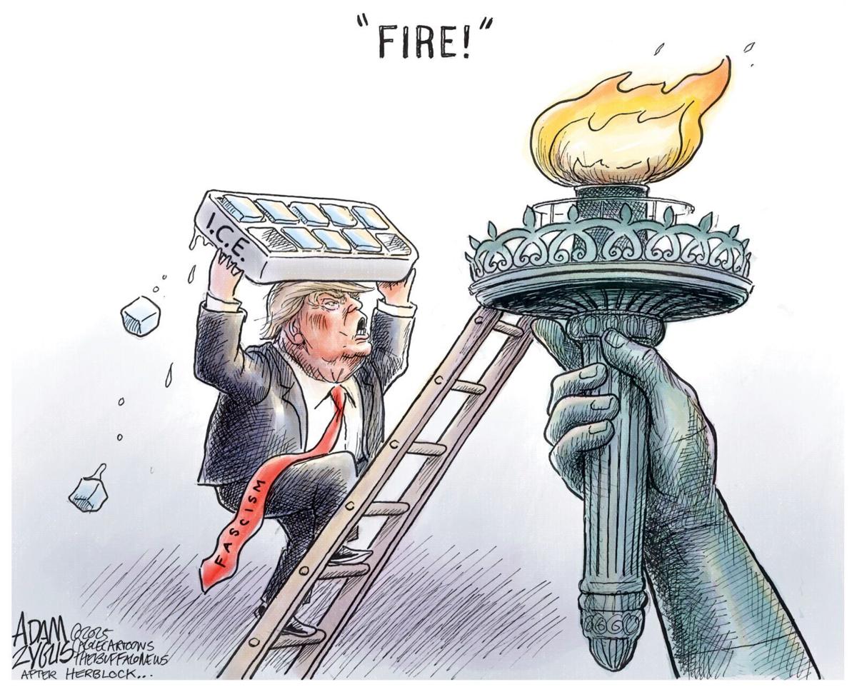 12 political cartoons debate Trump's deportations