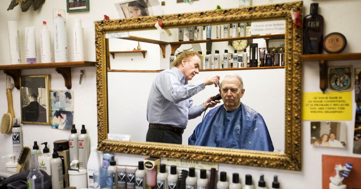 The barber in the Concourse basement