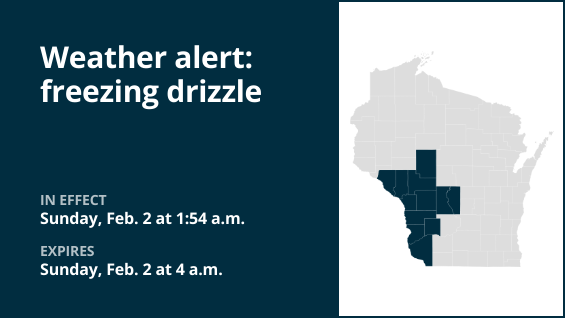 Update: Anticipate freezing drizzle in Wisconsin Sunday morning