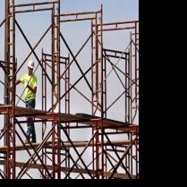 'Scaffold shuffle' at Festival construction site