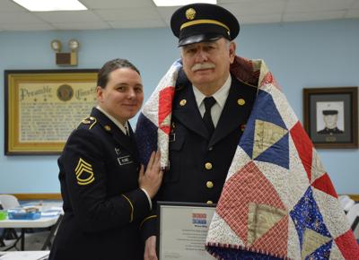 Quilt of Valor given to Wayne Kling