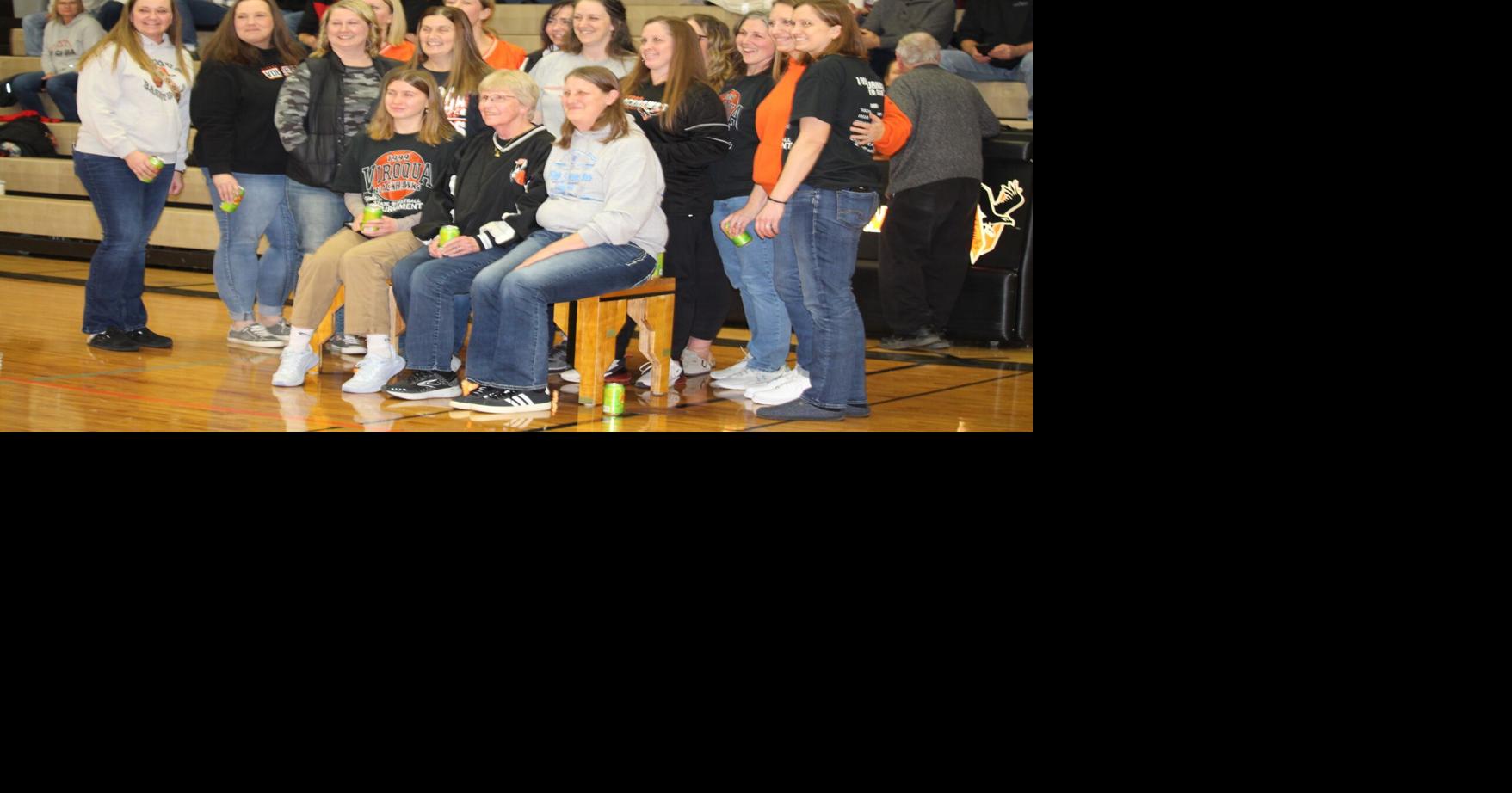 Alumni of VHS girls basketball teams honor Pete Swanson