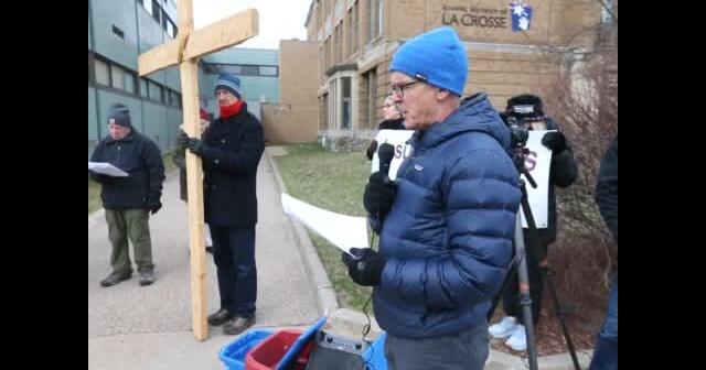 Pastor Kent Johnson leads Stations of the Cross prayer