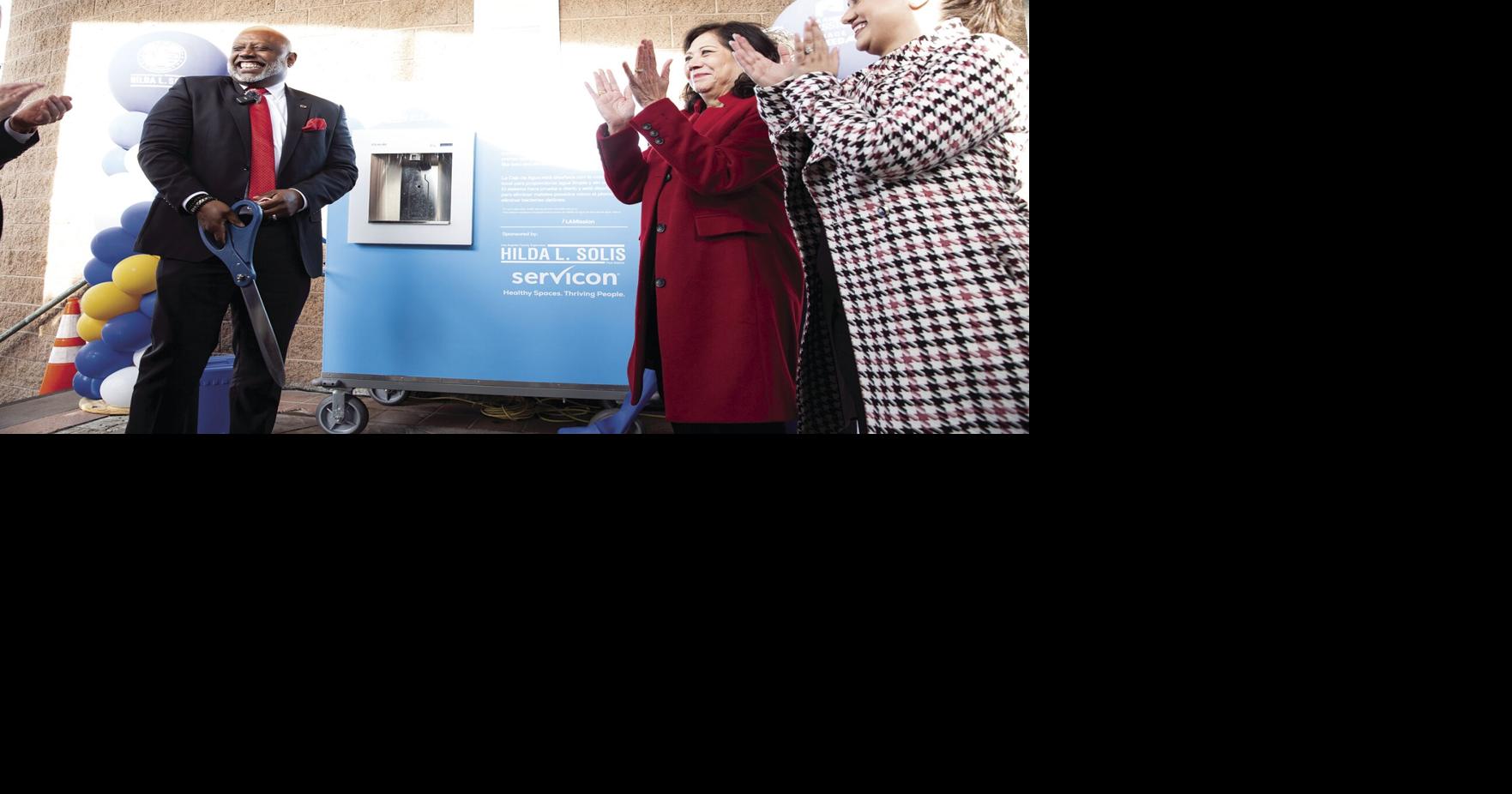 Solis, SoCalGas, LA Mission bring ‘Water Box’ to Skid Row | News ...