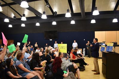 Protestors heckle Barry Moore during town hall | News | lagniappemobile.com