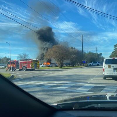 MFRD responds to vehicle fire at E.R. Dickson School | Motor Vehicle ...