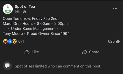 Owners reopen Spot of Tea | News | lagniappemobile.com