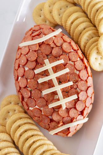 Practically Homemade: Pepperoni Pizza Football Cheeseball | Food ...