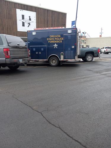 Oregon State Police forensic truck for Thomas Strong homicide ...