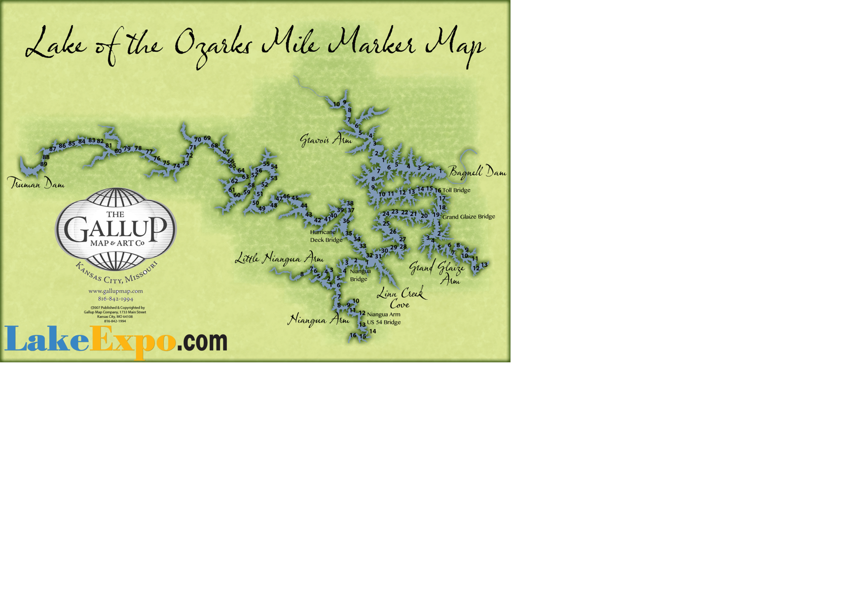 Mile Marker Map - Lake of the Ozarks | lakeexpo.com