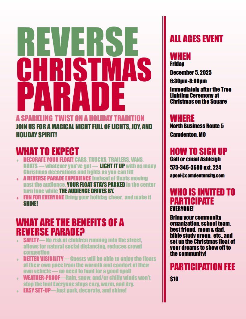 Reverse Christmas Parade? New Festive Event Coming To Camdenton (And It's Brilliant) | Community ...