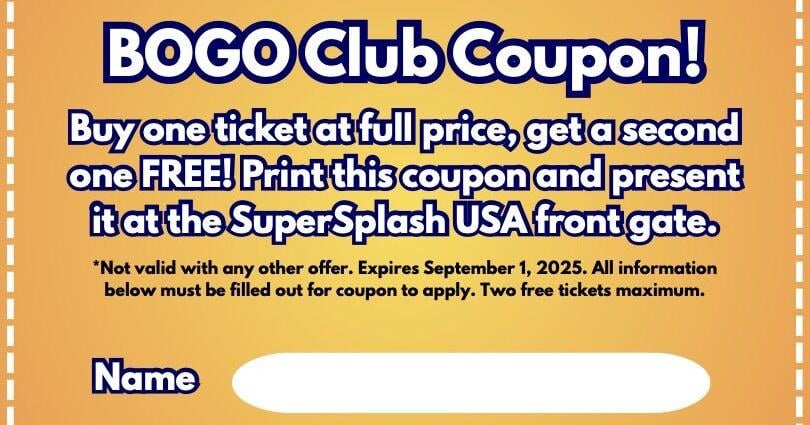 SuperSplash USA BOGO Coupon | Upcoming Events | lakeexpo.com