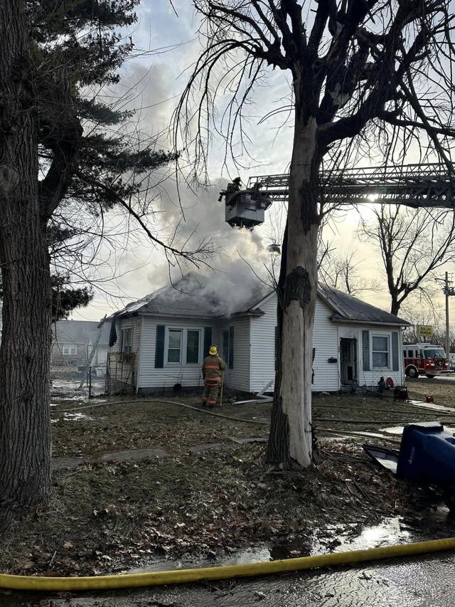 Large House Fire In Eldon; Firefighters Battle Cold, Ice, & Flames ...