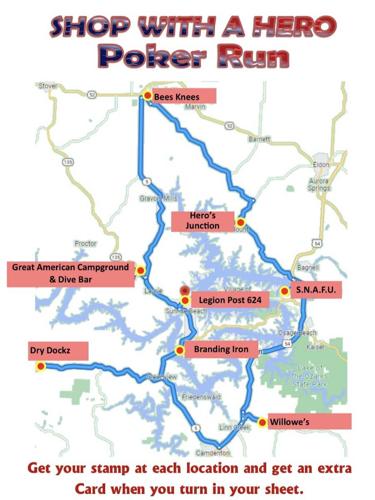 1st Annual Shop with a Hero Poker Run map | | lakeexpo.com