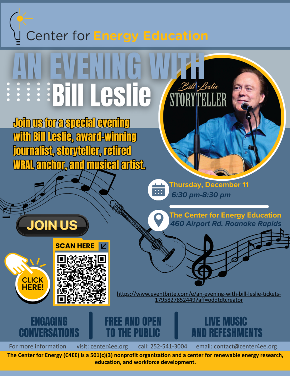 Storyteller, musical artist Bill Leslie to perform mini concert at ...