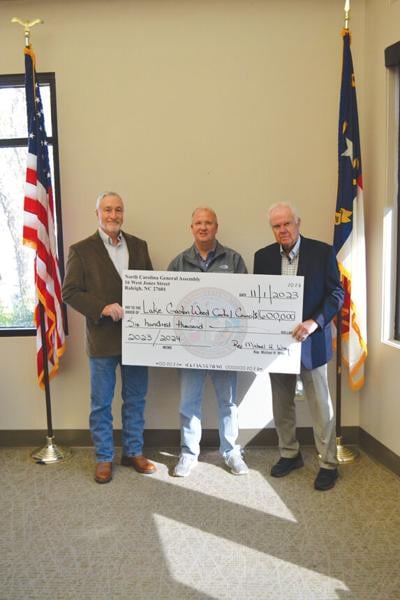 State Rep. Wray presents a $600,000 check to the Lake Gaston Weed ...