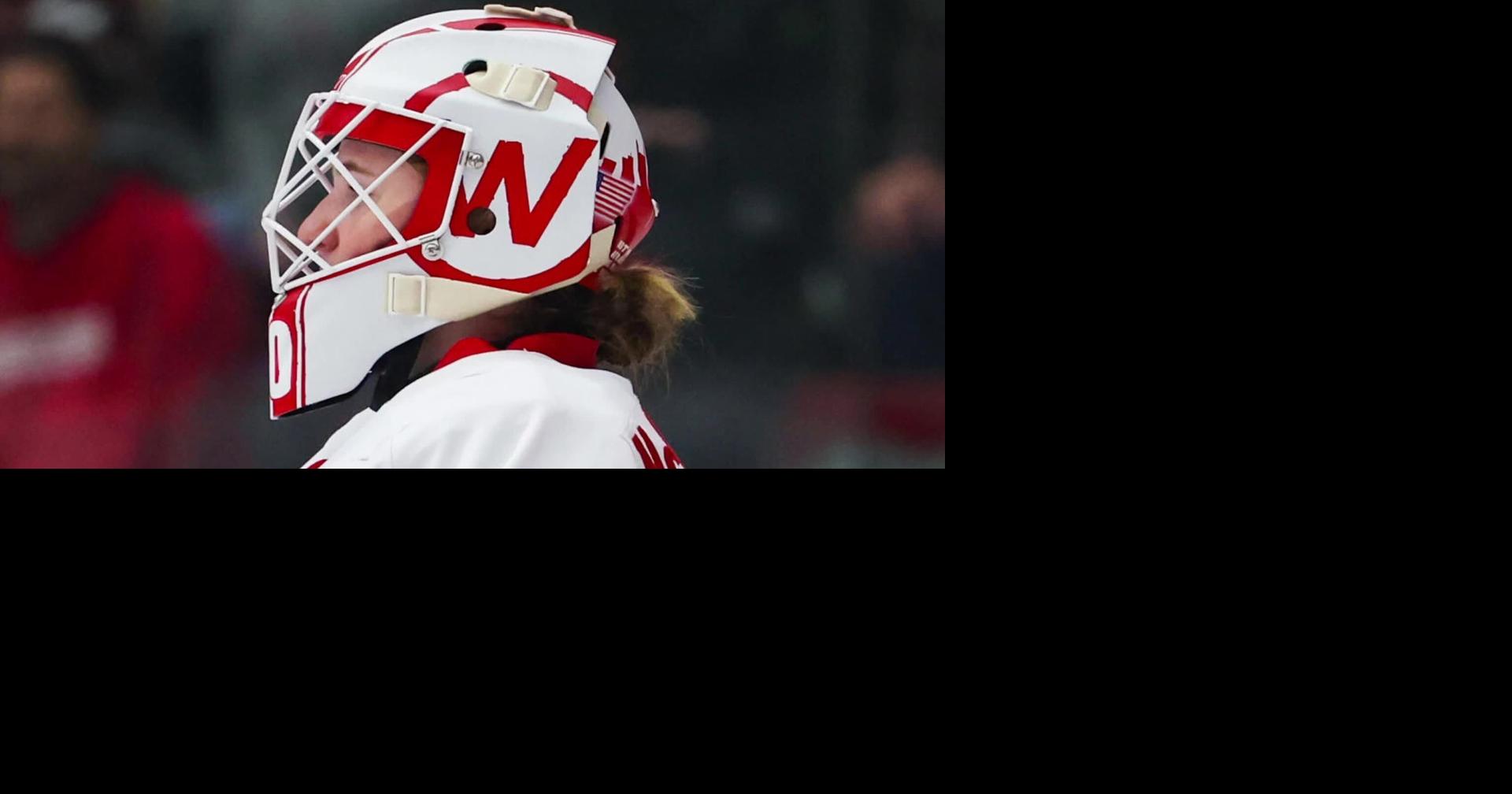 Wisconsin women's hockey goalie describes how her new mask was designed