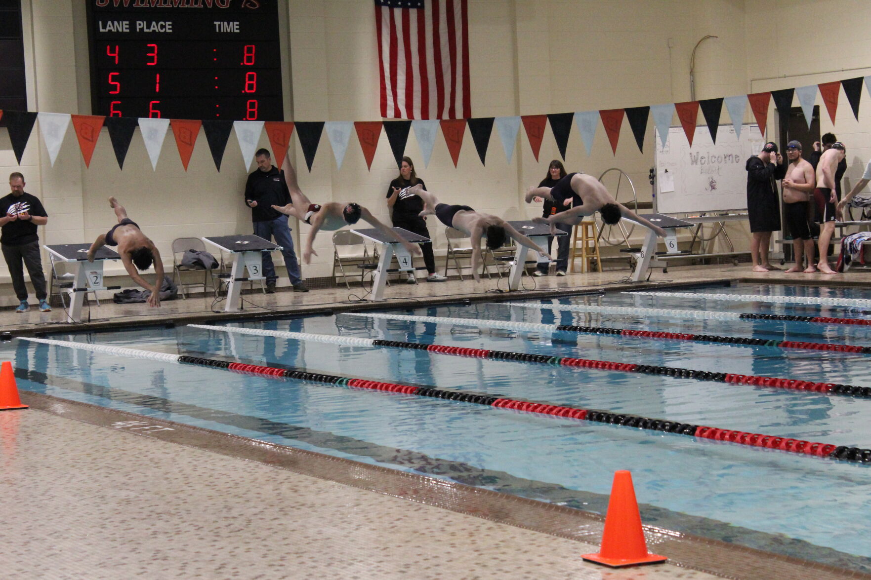 Badger HS boys set two pool records during dual swim meet