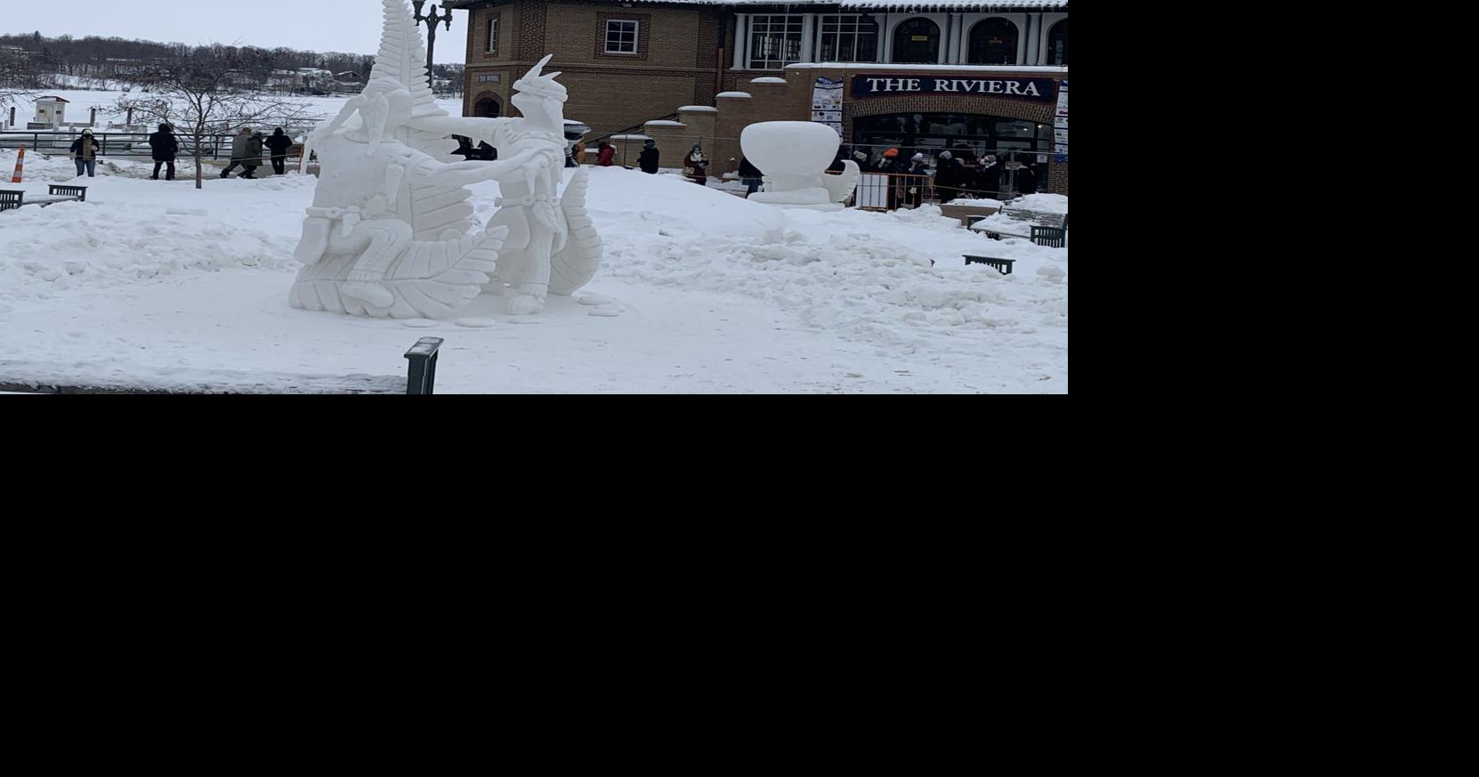 The completed 11 snow sculptures from Winterfest 2021