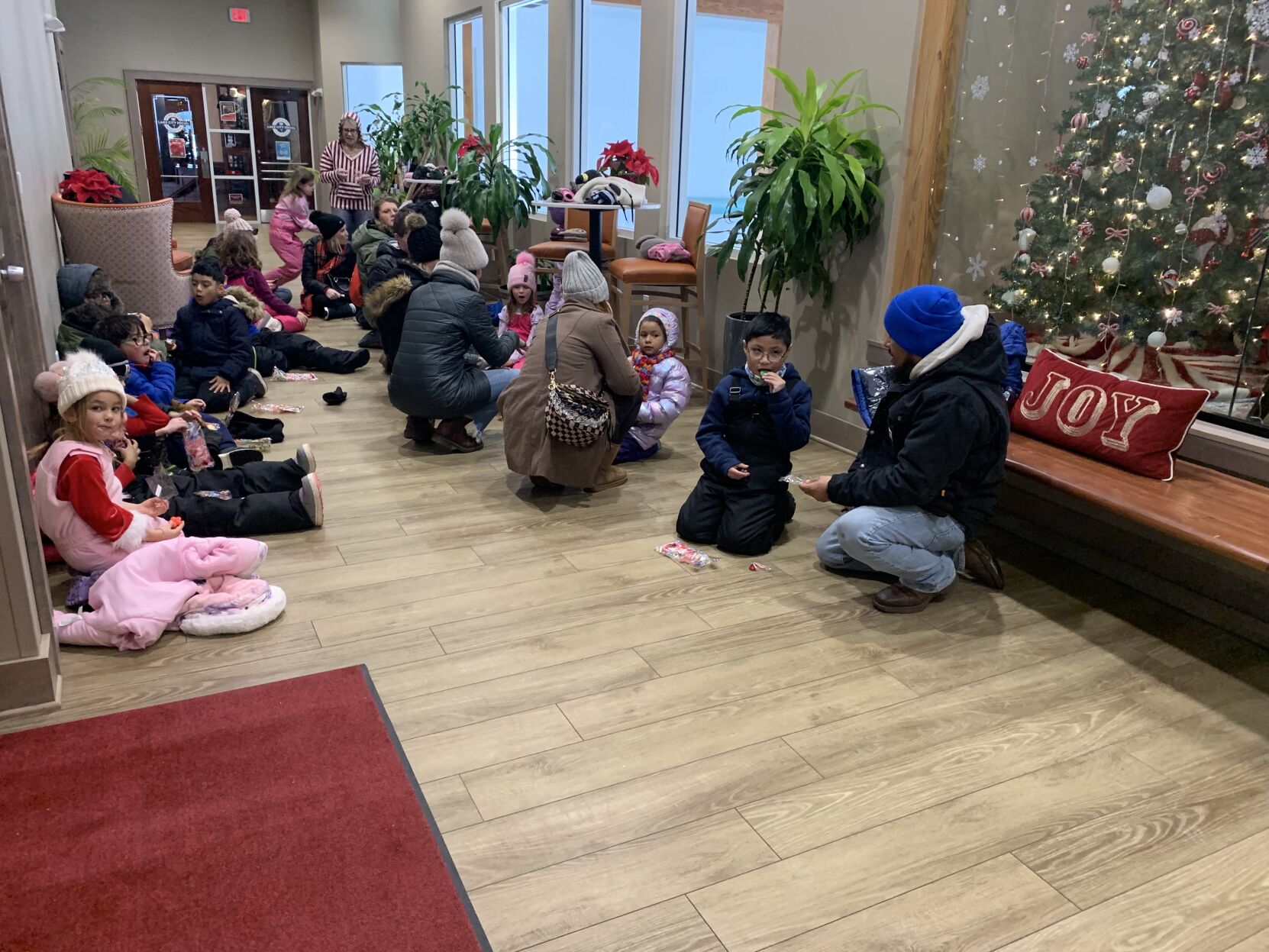 Central-Denison Elementary School students drop off letters to Santa