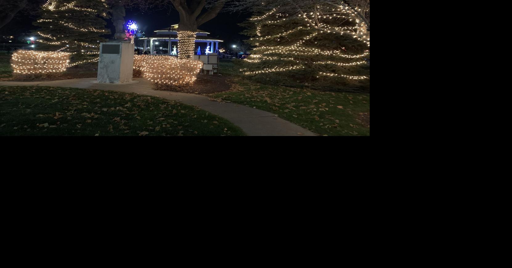 Several trees in Flat Iron Park were lightened up for the tree lighting ...