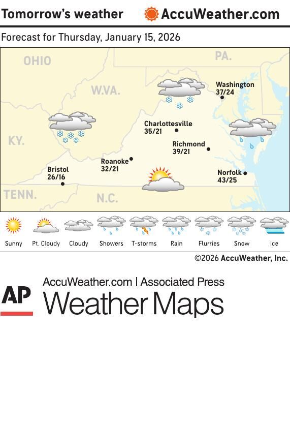 AP HH VA0114 WEATHER MAP | Nation & World | leadertelegram.com