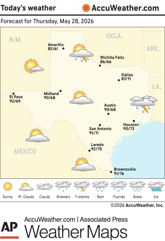 AP HH TX0528 WEATHER MAP | Nation & World | leadertelegram.com