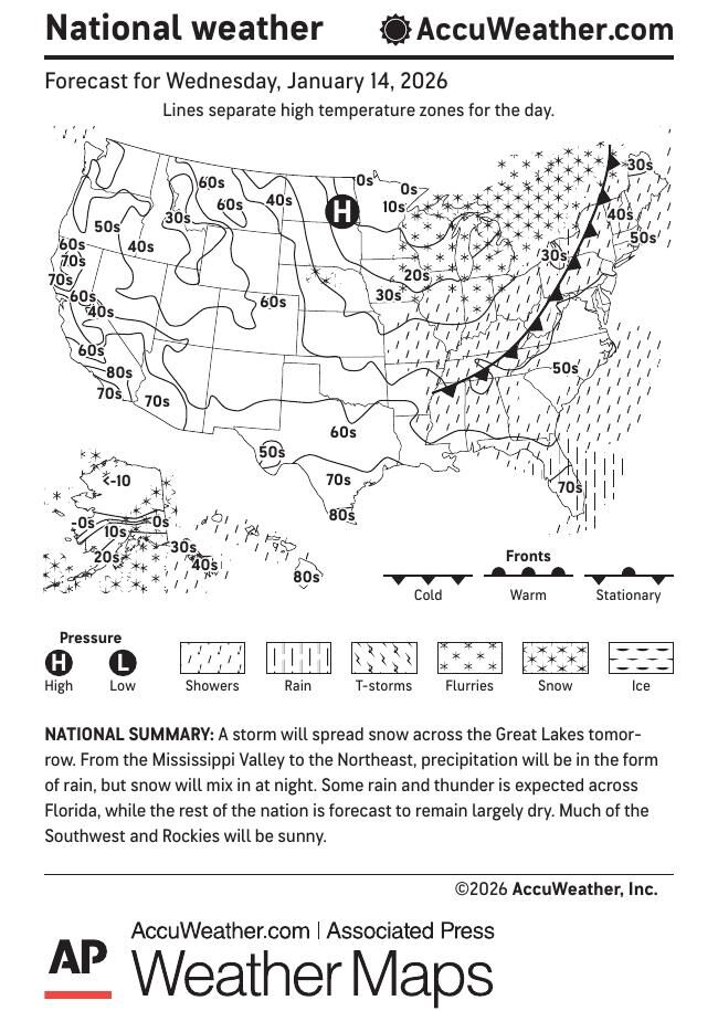 AP PM BUS0113 WEATHER MAP | Nation & World | leadertelegram.com
