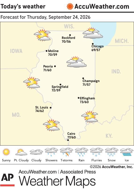 AP BB IL0924 WEATHER MAP | Nation & World | leadertelegram.com