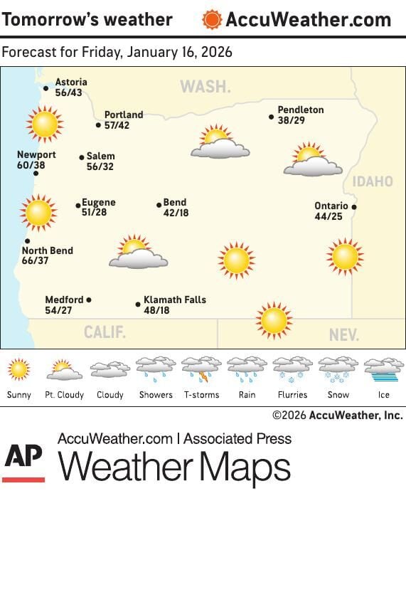 AP CC OR0115 WEATHER MAP | Nation & World | leadertelegram.com