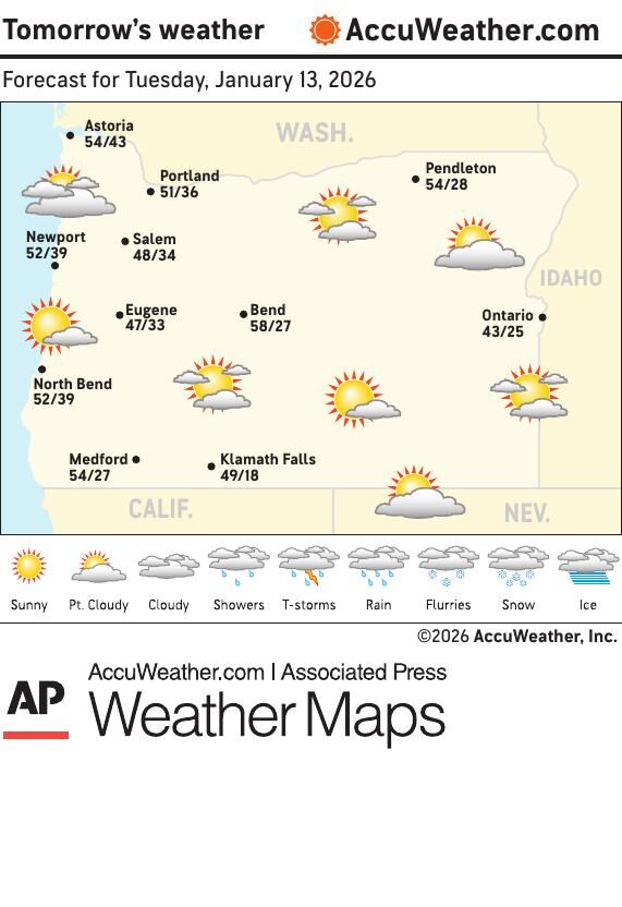 AP CC OR0112 WEATHER MAP | Nation & World | leadertelegram.com