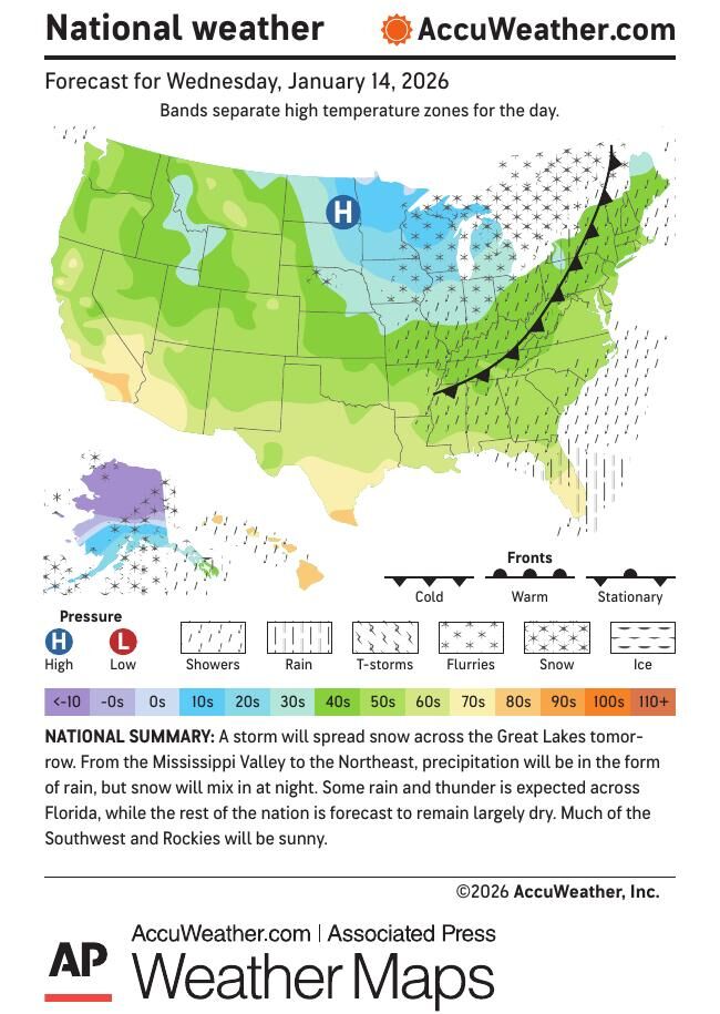 AP PM CUS0113 WEATHER MAP | Nation & World | leadertelegram.com